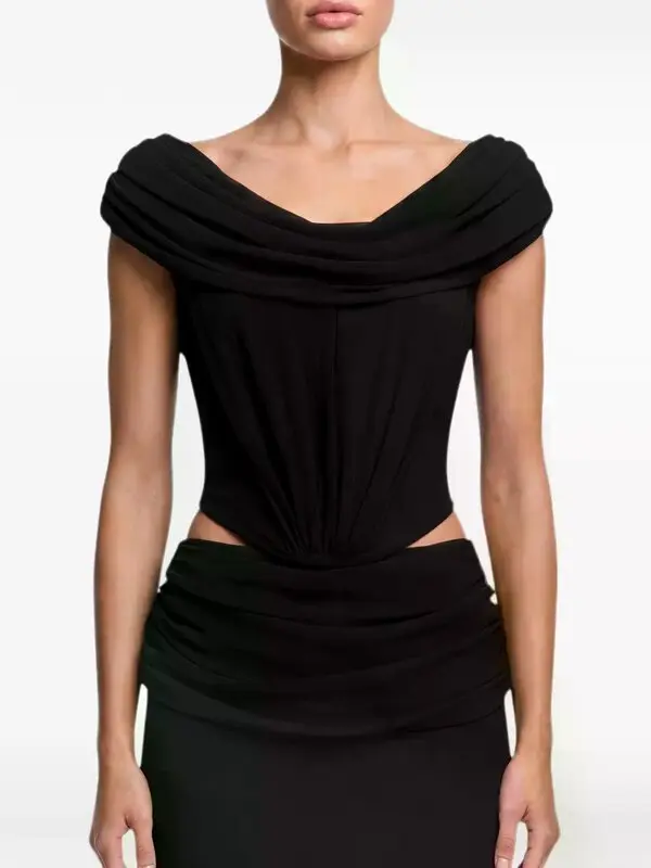 POST MERIDIEM Draped Cowl-neck Sleeveless Top