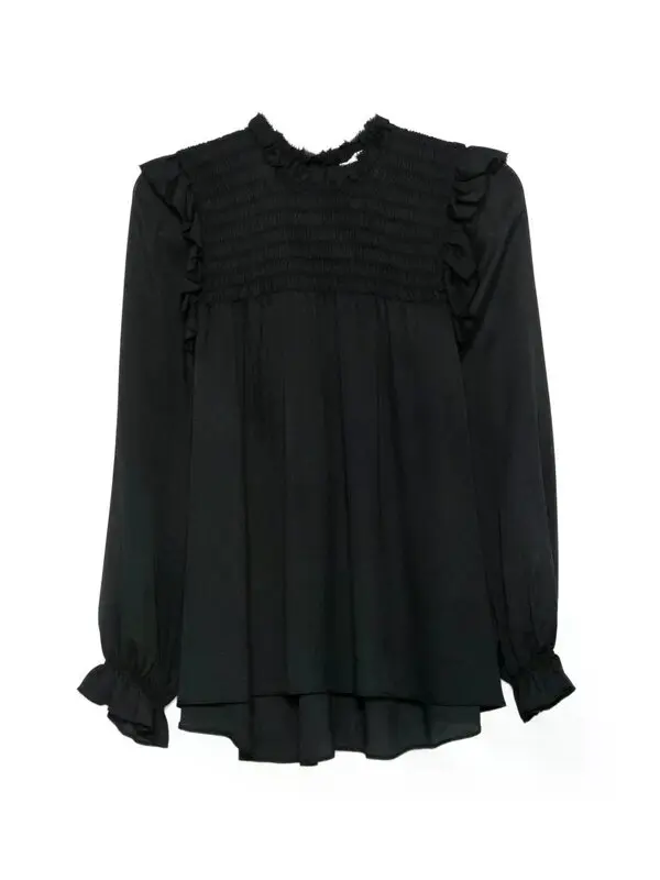FORTE_FORTE Ruffled Mock Neck Blouse