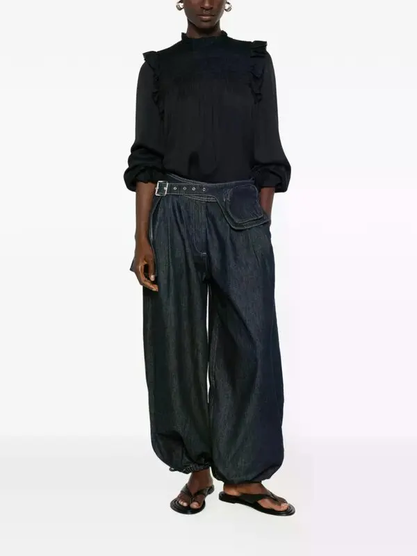 FORTE_FORTE Ruffled Mock Neck Blouse
