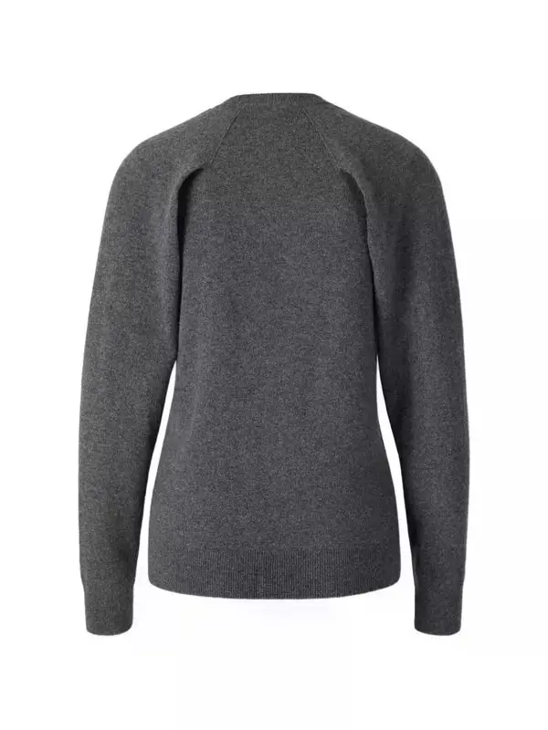 JIL SANDER V-neck Cut-out Sweater - Grey