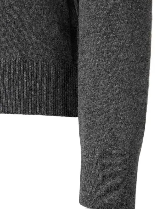 JIL SANDER V-neck Cut-out Sweater - Grey