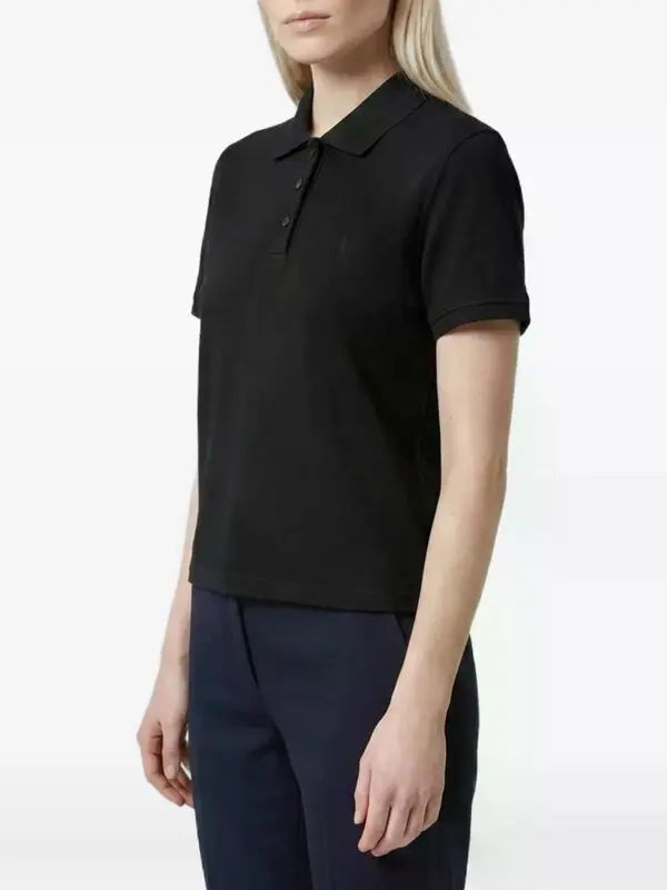 Saint Laurent Logo-embroidered Polo Shirt - Black