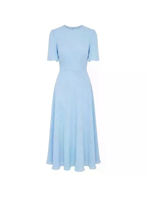 POST MERIDIEM Rhinestone Embellished Chiffon Midi Dress