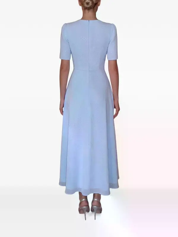 POST MERIDIEM Rhinestone Embellished Chiffon Midi Dress
