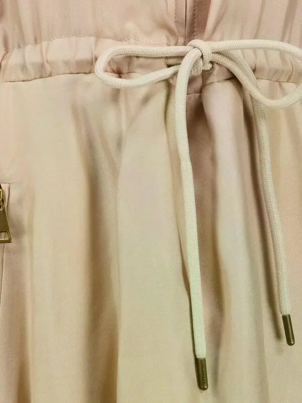 Moncler Silk Twill Mini Shirt Dress - Neutrals