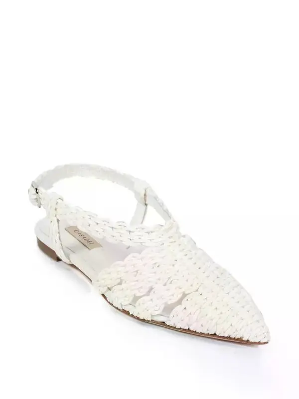 Casadei Woven Slingback Flat Pumps