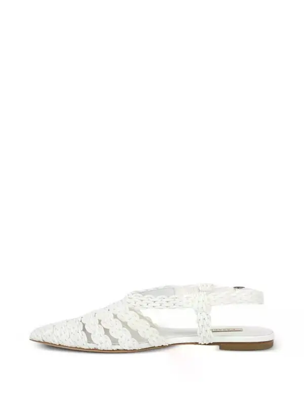 Casadei Woven Slingback Flat Pumps