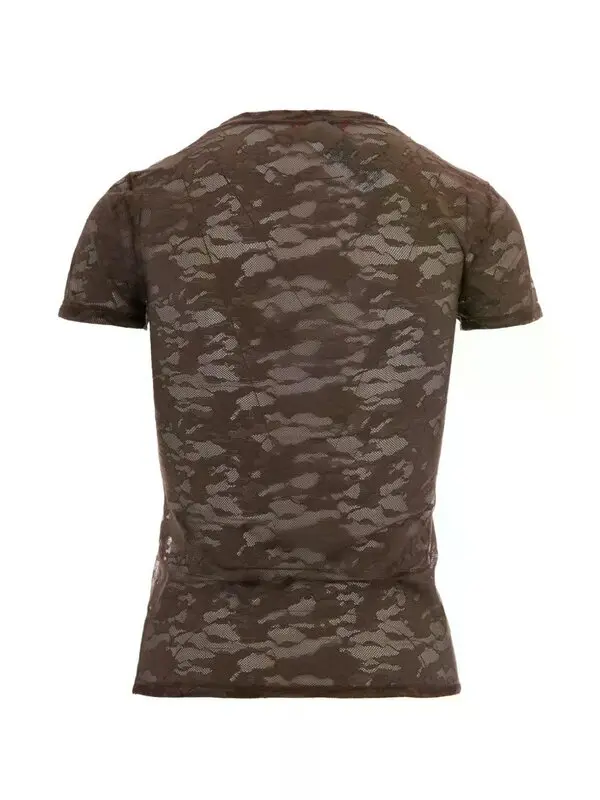 DIESEL® Oval-d Flower-lace T-shirt - Brown