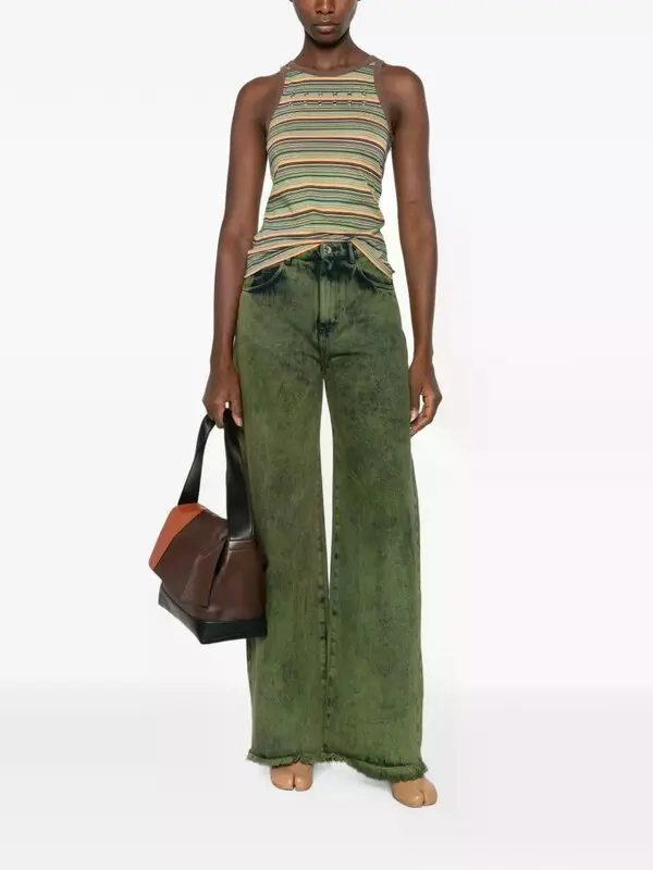 Marni Eyelet-embellished Striped Tank Top