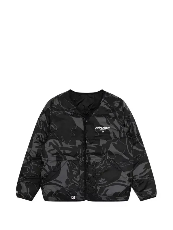 AAPE BY *A BATHING APE Moonface Reversible Camo-print Down Jacket - Black