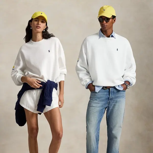 Ralph Lauren Us Open Fleece Crewneck Sweatshirt - Ceramic White
