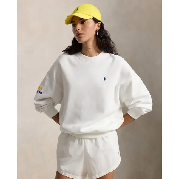 Ralph Lauren Us Open Fleece Crewneck Sweatshirt - Ceramic White