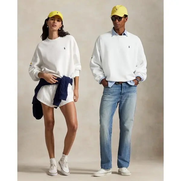 Ralph Lauren Us Open Fleece Crewneck Sweatshirt - Ceramic White