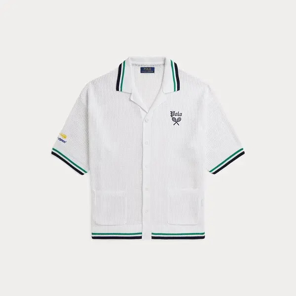 Ralph Lauren Us Open Short-sleeve Cardigan - Ceramic White Multi