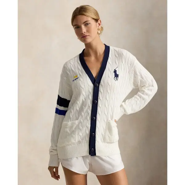 Ralph Lauren Us Open Cable-knit Cardigan