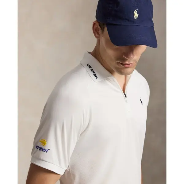 Ralph Lauren Us Open Performance Zip Polo Shirt - Ceramic White