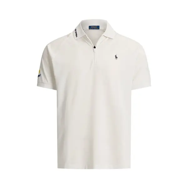 Ralph Lauren Us Open Performance Zip Polo Shirt - Ceramic White