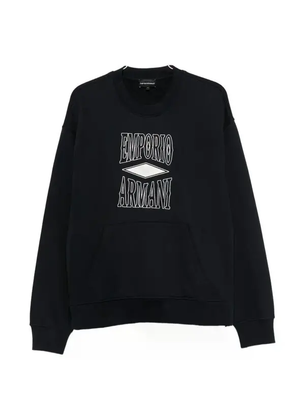 Emporio Armani Logo-embroidered Zip-slit Sweater
