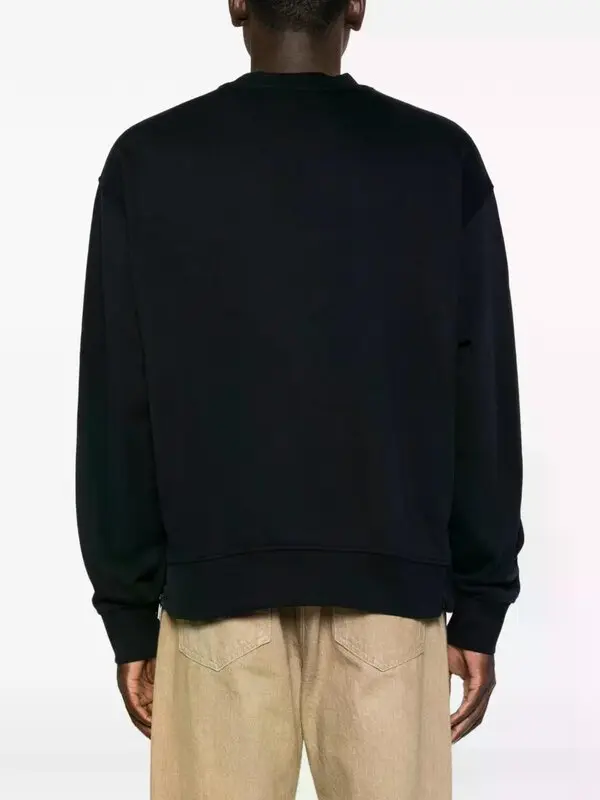 Emporio Armani Logo-embroidered Zip-slit Sweater