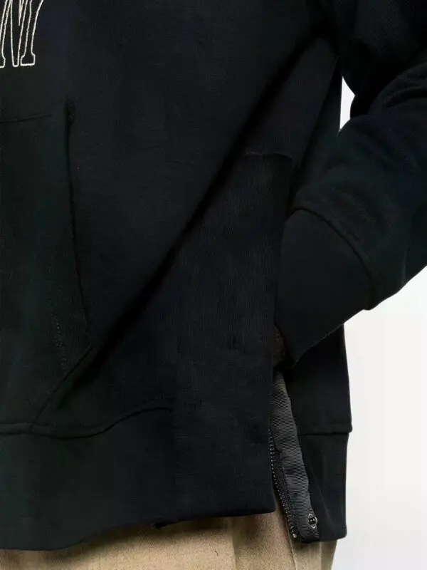 Emporio Armani Logo-embroidered Zip-slit Sweater