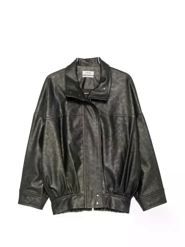 SYSTEM Panelled High-neck Biker Jacket