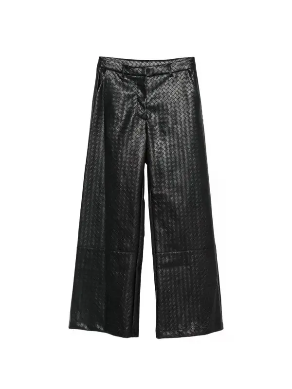 Imperial Basket-weave Wide-leg Trousers