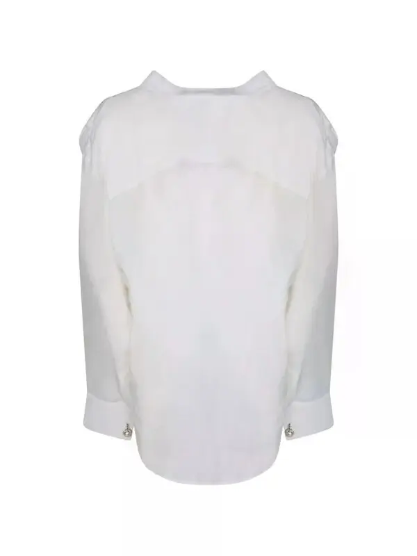 ERMANNO FIRENZE Pearl-embellished V-neck Blouse