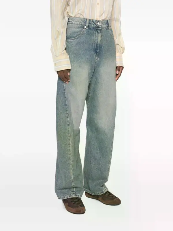 SYSTEM Faded Effect Wide-leg Jeans