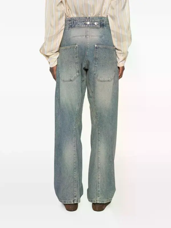 SYSTEM Faded Effect Wide-leg Jeans
