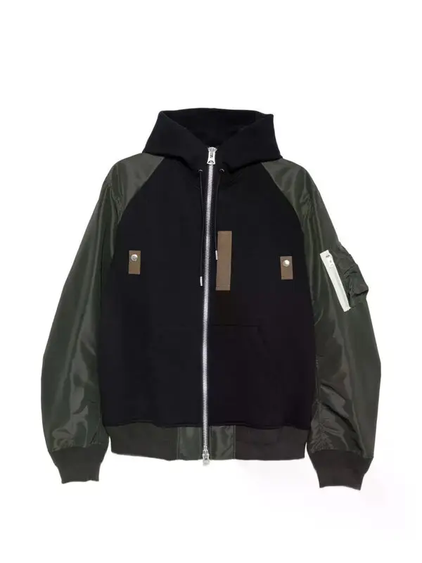 Sacai Panelled Zip-fastening Hooded Jacket