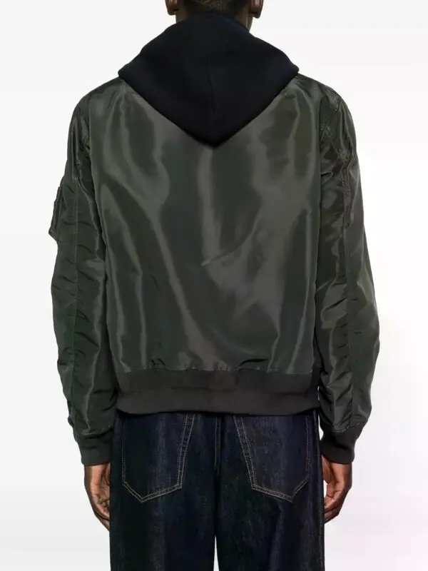 Sacai Panelled Zip-fastening Hooded Jacket