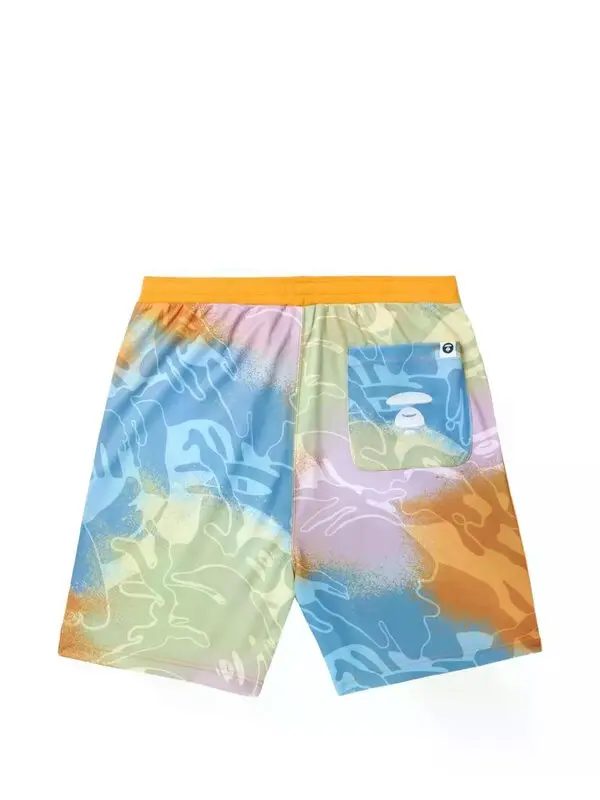 AAPE BY *A BATHING APE Moonface Embroidered-logo Track Shorts
