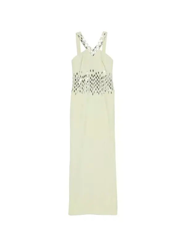 JEAN-LOUIS SABAJI Maxi Dress With Crystal Embellishments - Neutrals