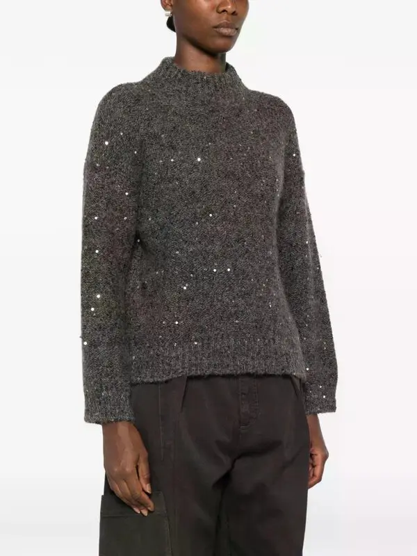 PANICALE Sequin Embellished High Neck Sweater