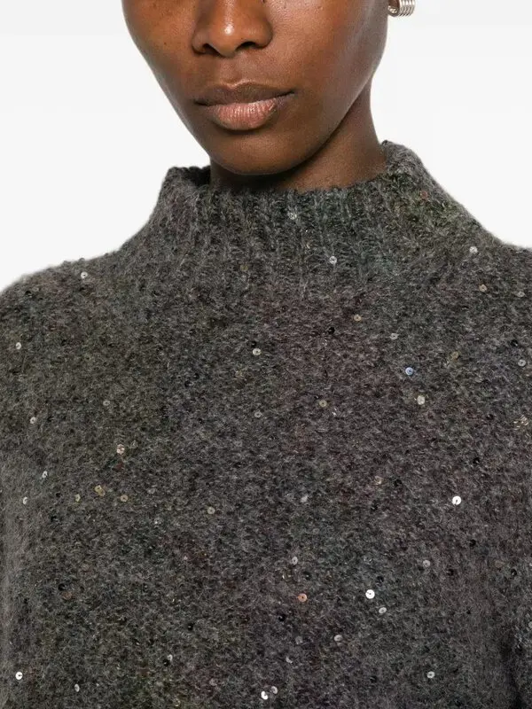 PANICALE Sequin Embellished High Neck Sweater