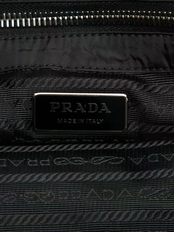 Prada Re-nylon Pleated Tote Bag With Leather Trim