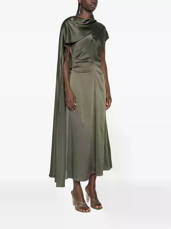 Simkhai Draped Asymmetric Midi Dress