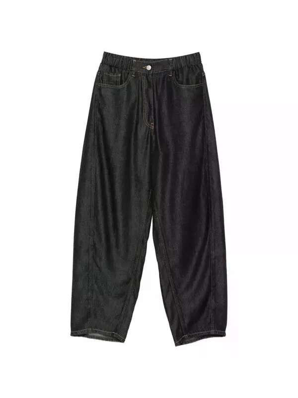 NUDE Elasticated-waistband Contrast-stitch Jeans