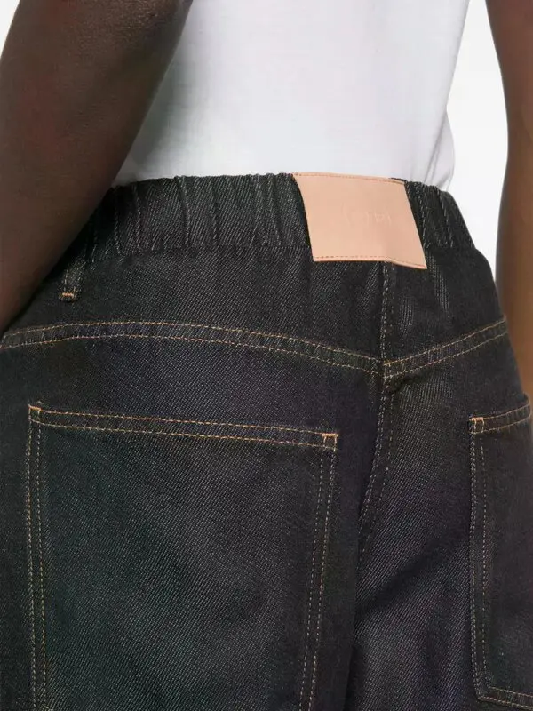 NUDE Elasticated-waistband Contrast-stitch Jeans