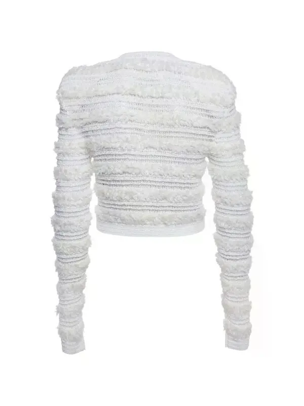 Balmain Sequin-embellished Bouclé-knit Cardigan - White