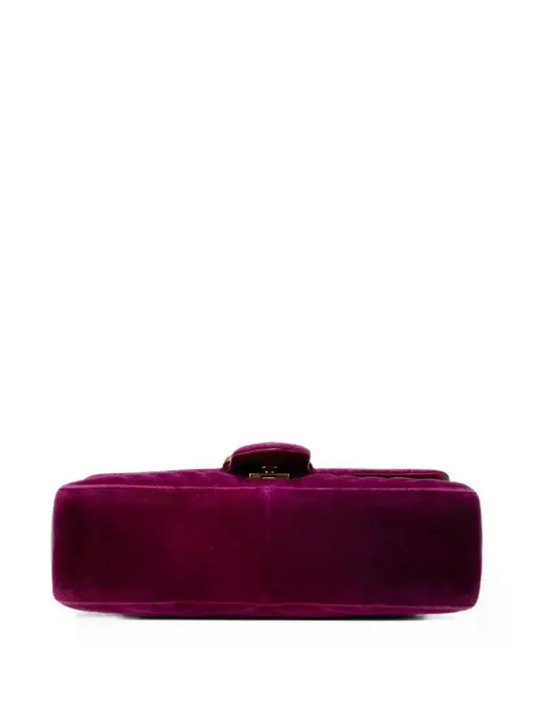 Gucci Gg Marmont Matelassé Velvet Shoulder Bag