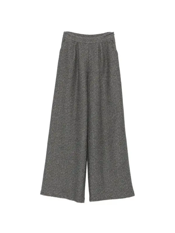 BYE Herringbone-pattern Wide-leg Trousers