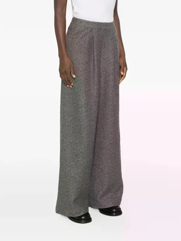 BYE Herringbone-pattern Wide-leg Trousers