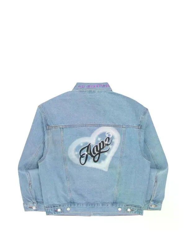 AAPE BY *A BATHING APE Heart-print Denim Trucker Jacket