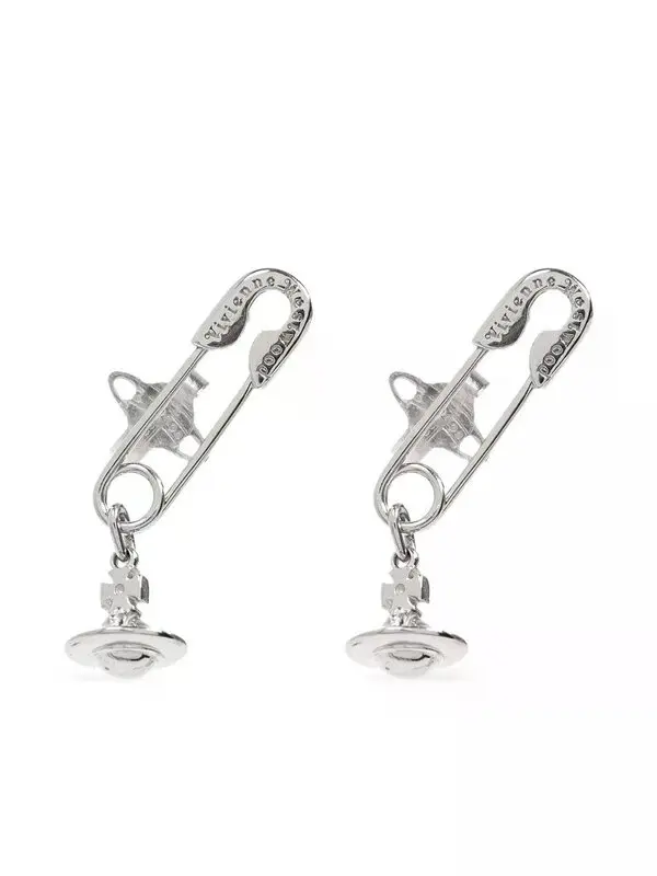 VIVIENNE WESTWOOD Safety Pin Orb Pendant Earrings