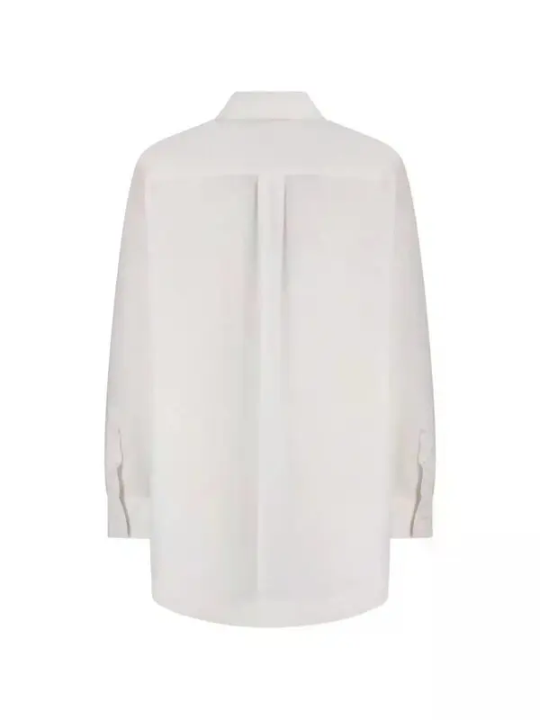 Fendi Striped Print Cotton Poplin Shirt - White