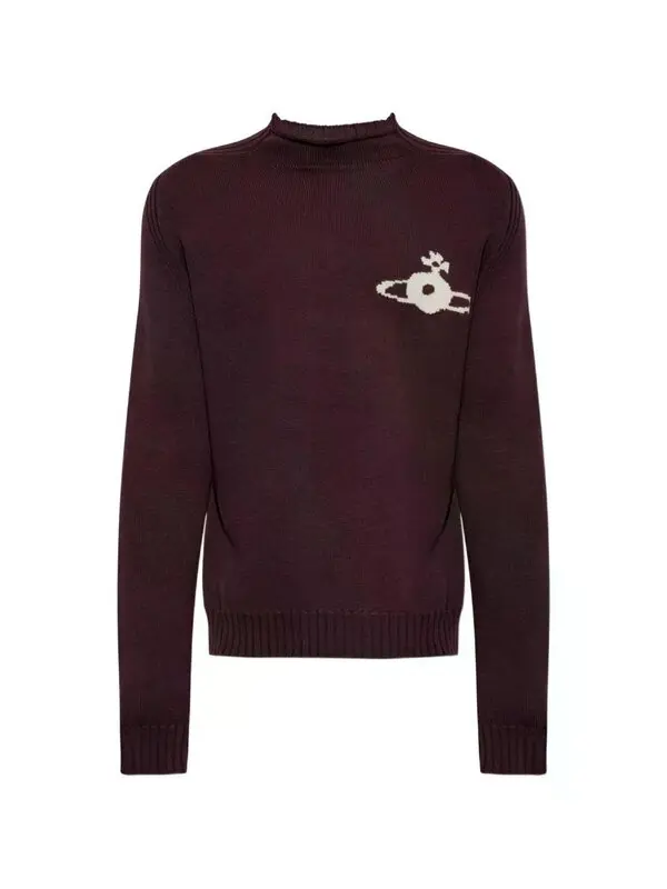 VIVIENNE WESTWOOD Wool Intarsia Orb Motif High Neck Sweater