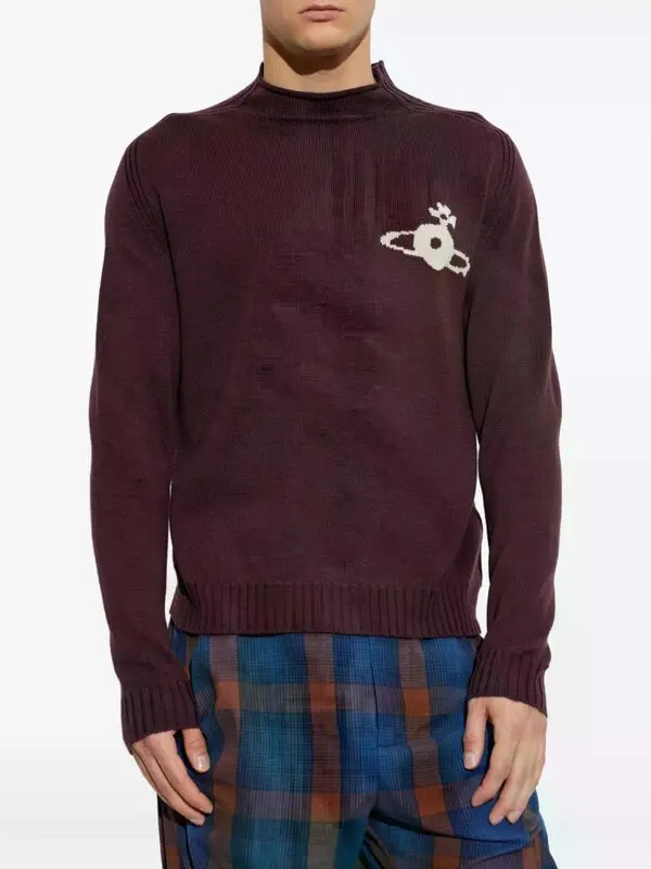 VIVIENNE WESTWOOD Wool Intarsia Orb Motif High Neck Sweater