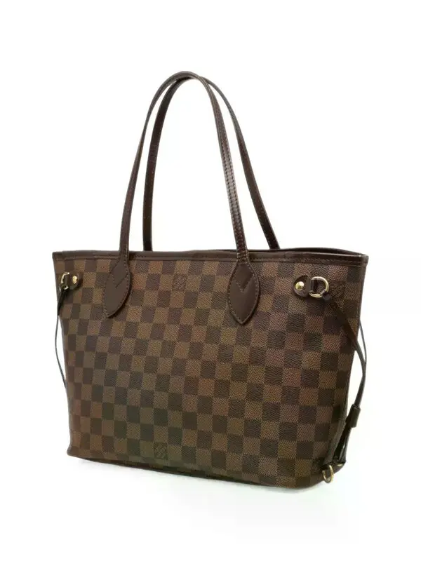 LOUIS VUITTON 2010 Damier Ebene Neverfull Pm Tote Bag - Brown