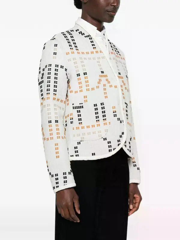 FORTE_FORTE Samarcanda Jacquard Embellished Jacket - Neutrals